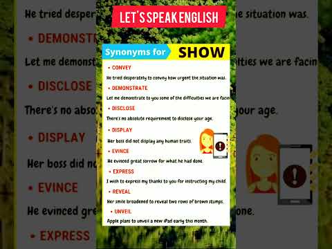 synonyms For show #english #motivation #goodenglish #englishlanguage #englishconversation