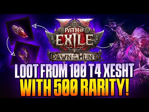 POE 2 - Loot From 100 T4 Xesht with 500% Rarity!