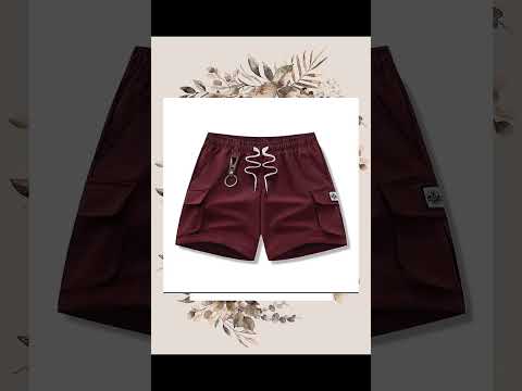 4 Pocket Cargo Shorts For Men Knee-Above Buttons Drawsting Short #shorts #menswear #fashion #4pocket