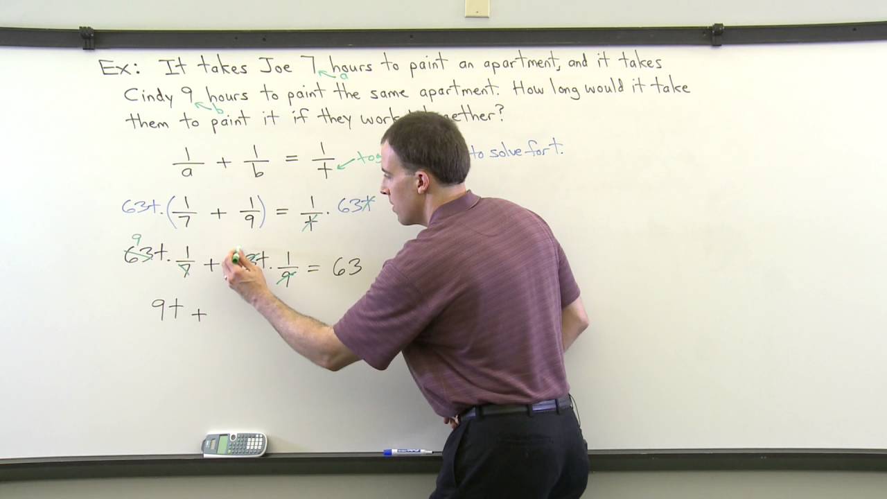 Application of Rational Equations - Work