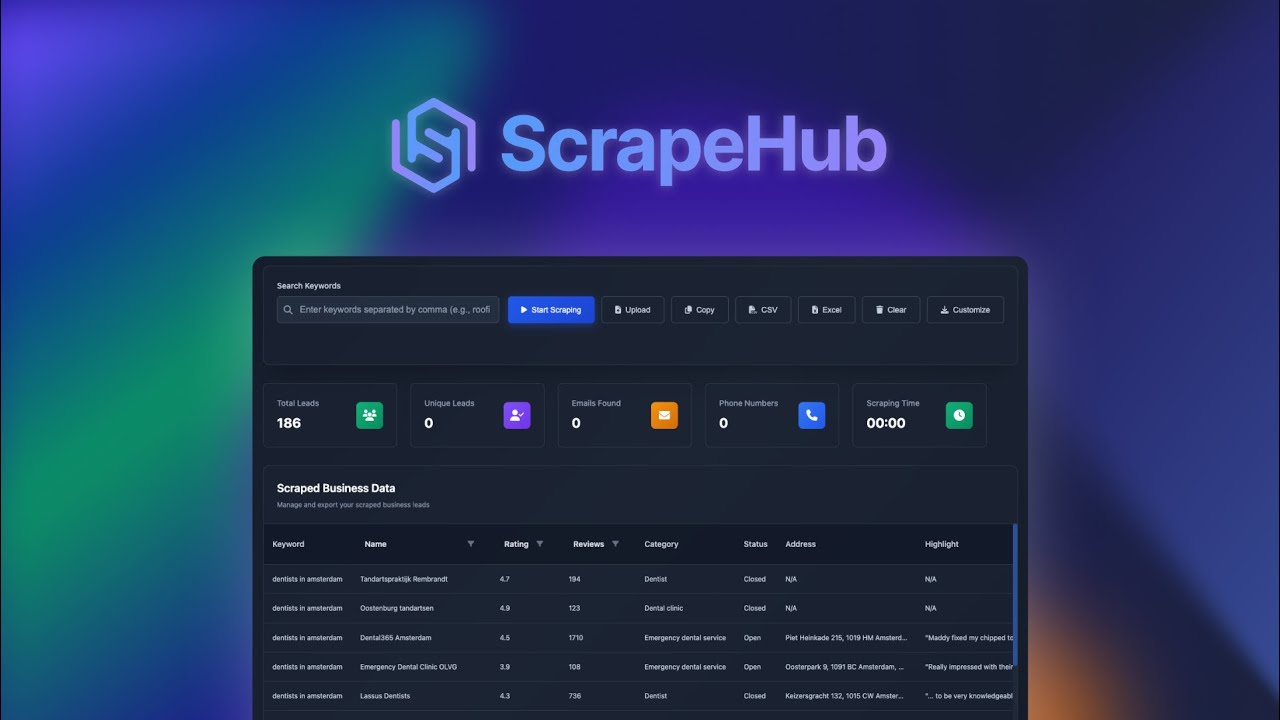 ScrapeHub Google Maps Scraper