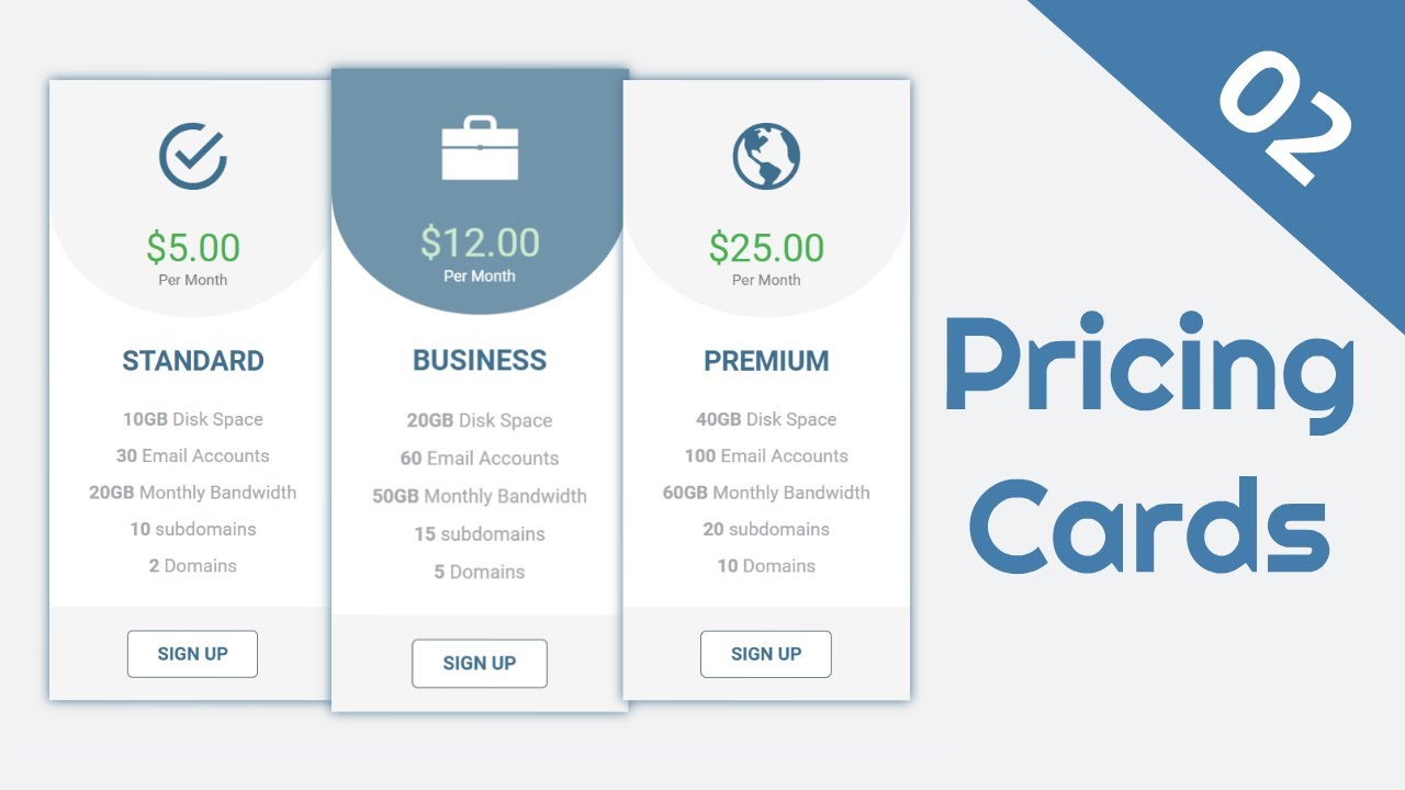 Awesome Pricing Table | Learn to build a responsive pricing table section