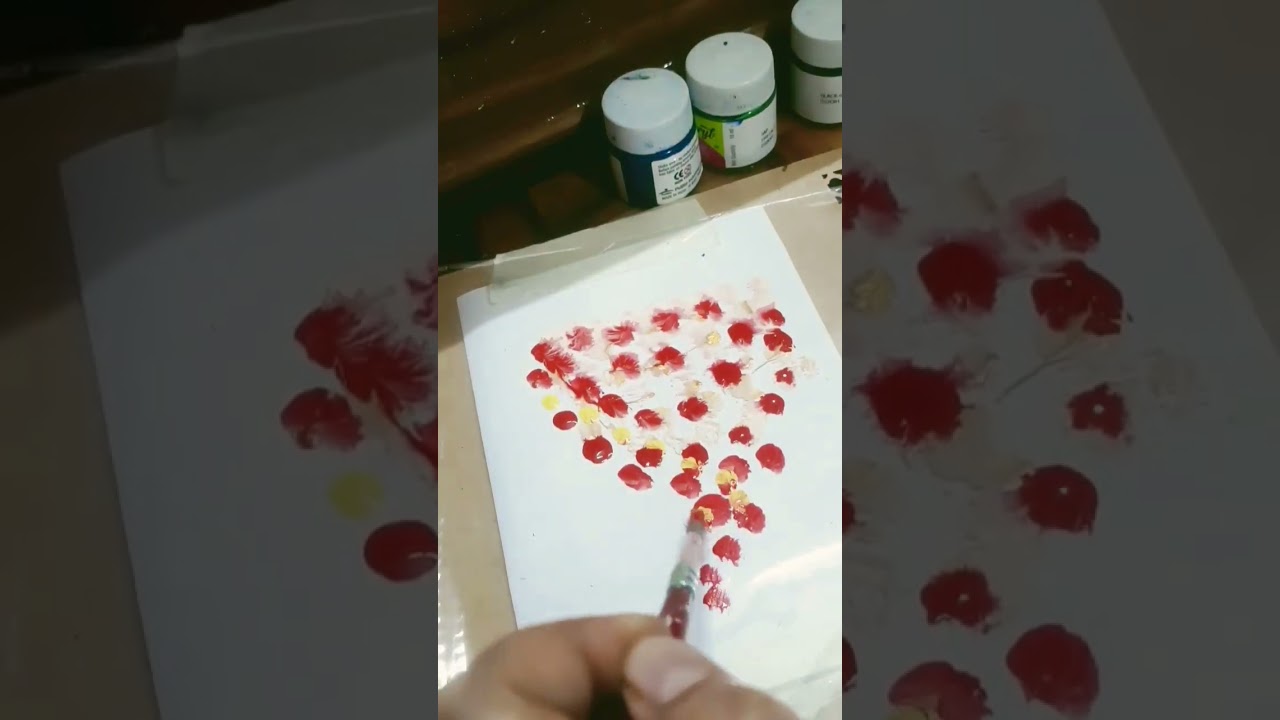 easy floral painting idea#shorts #youtube #creative #relexing #acrylicpainting
