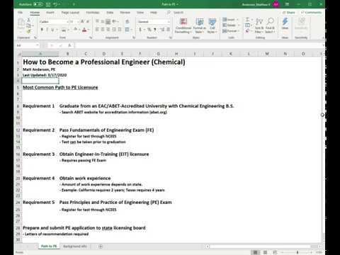 Path to PE (Professional Engineer) Chemical