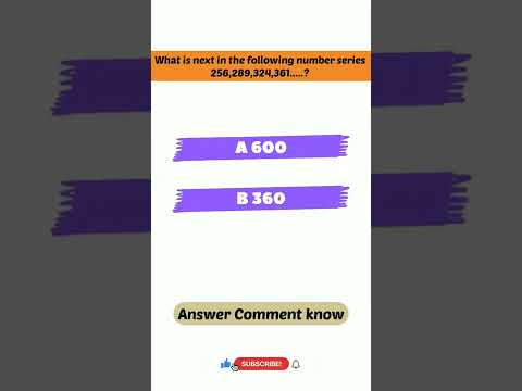 What is next in the following number series: 256, 289, 324, 361 . . . ?