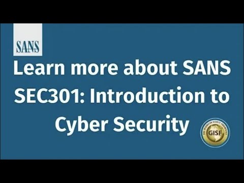 Learn more about SANS SEC301: Introduction to Cyber Security
