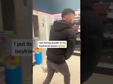 Putting itching powder in my boyfriends pants prank! #shorts