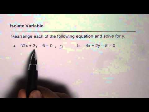 Isolate Variable From Standard Linear Equation