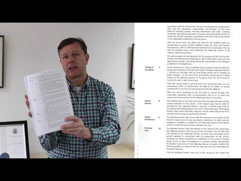 The Party Wall etc Act. 1996 - What is a Party Wall Award? A video from Tayross Associates Ltd