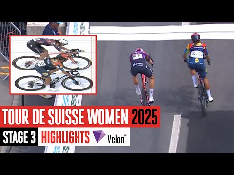 The closest race finish you'll see this year 🔥 Tour de Suisse Women Stage 3 Highlights