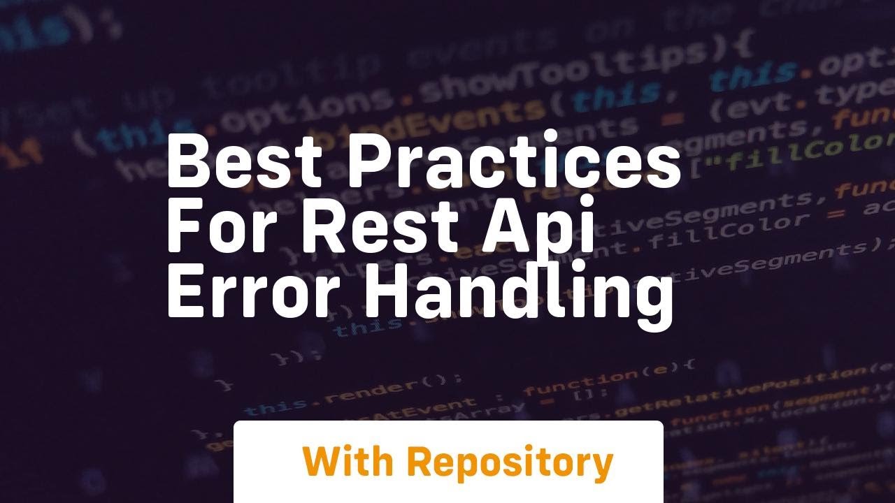 best practices for rest api error handling