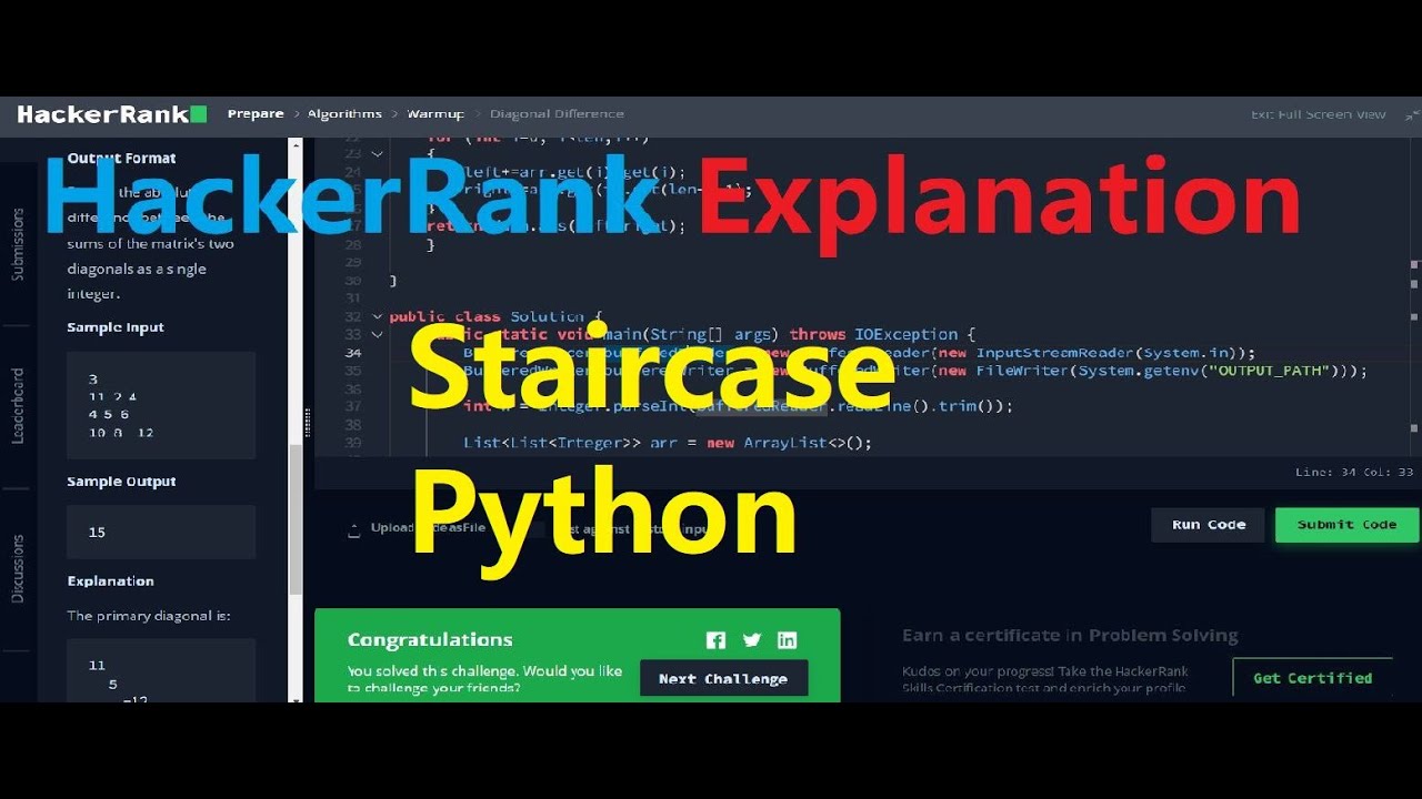 Staircase Hacker Rank Solution with Explanation in Python