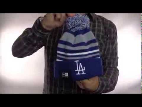 Dodgers 'STRIPEOUT' Knit Beanie Hats by New Era