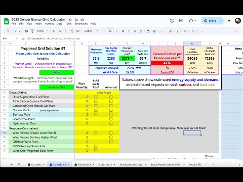 Energy Grid Calculator: OpenSciEd High School Physics Unit 1