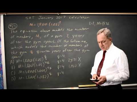 SAT Test 8: Exponential growth - question #4-23