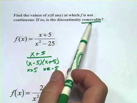 Identifying Removable Discontinuities