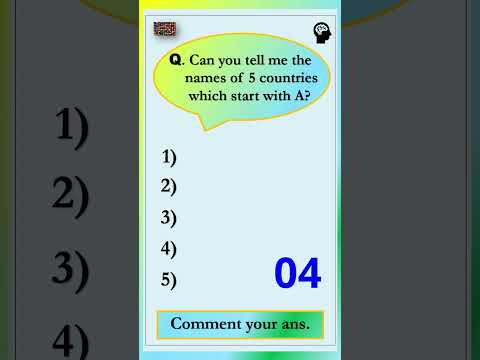 Name 5 Countries That Start With The Letter A… #shorts #viral