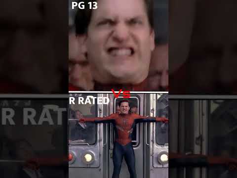 PG 13 vs R RATED 'Spiderman Train Stopping scence||