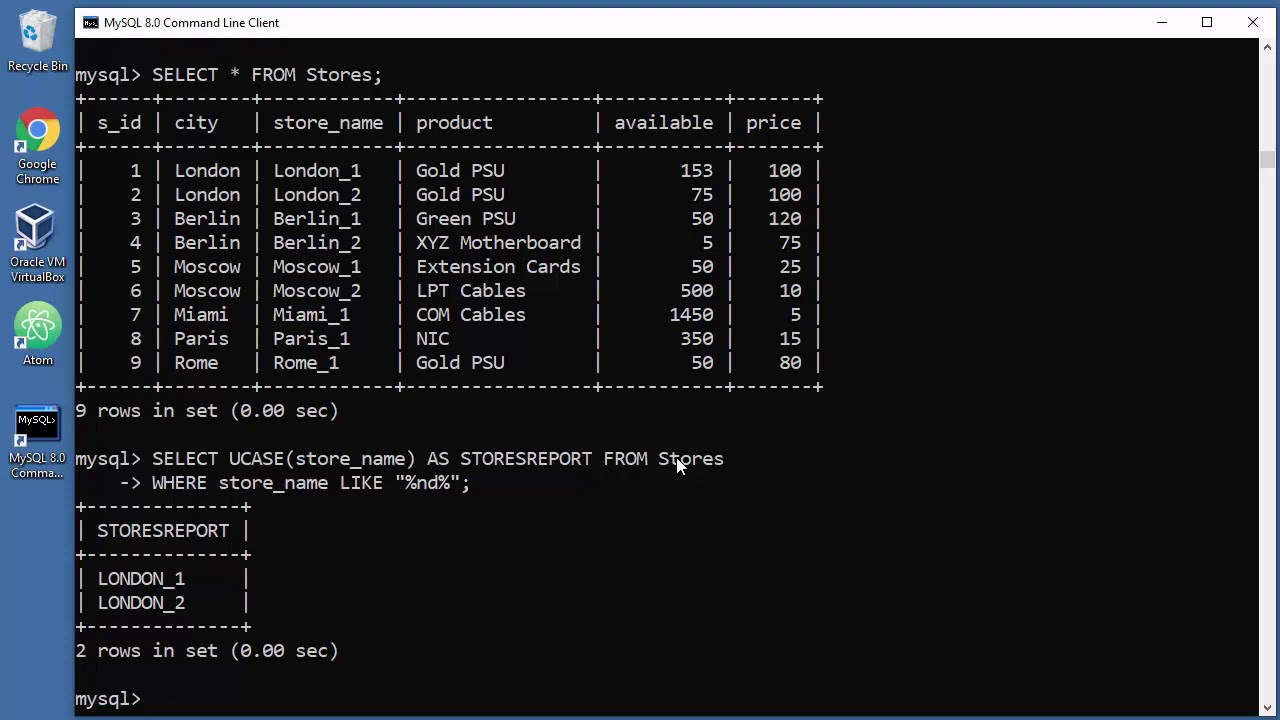MySQL Tutorial - 33 - UCASE & LCASE Functions