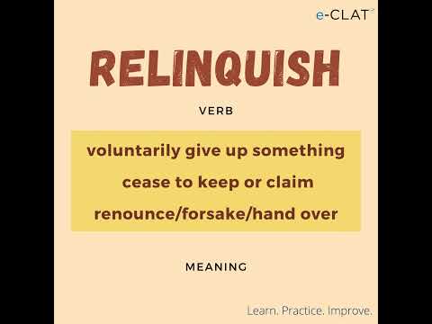 RELINQUISH | Word meaning | Word of the Day 73