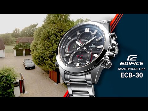 Casio Edifice ECB-30DB-1ADF Smartphone Link Model Digital Analog Dial Stainless Steel Band ...
