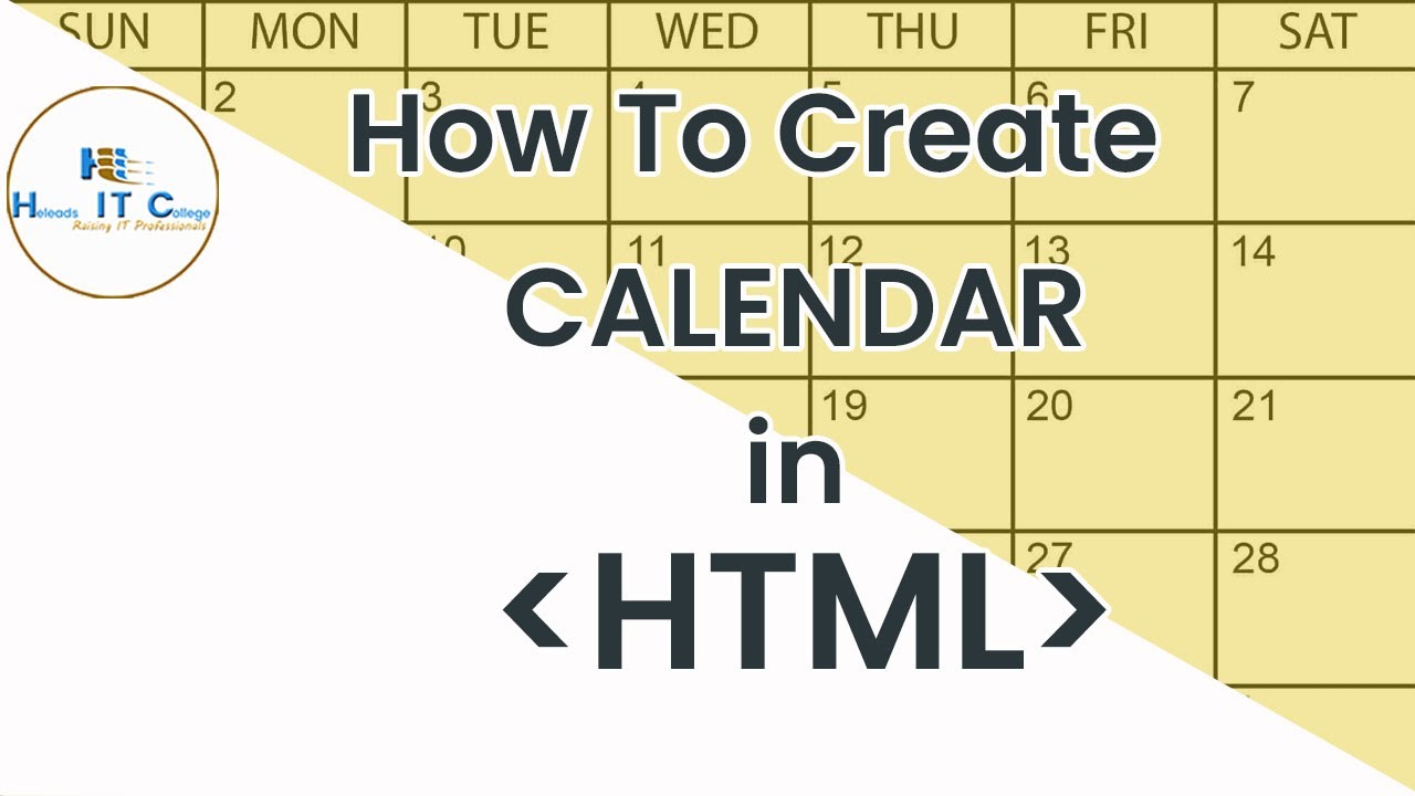 How to create HTML Calendars