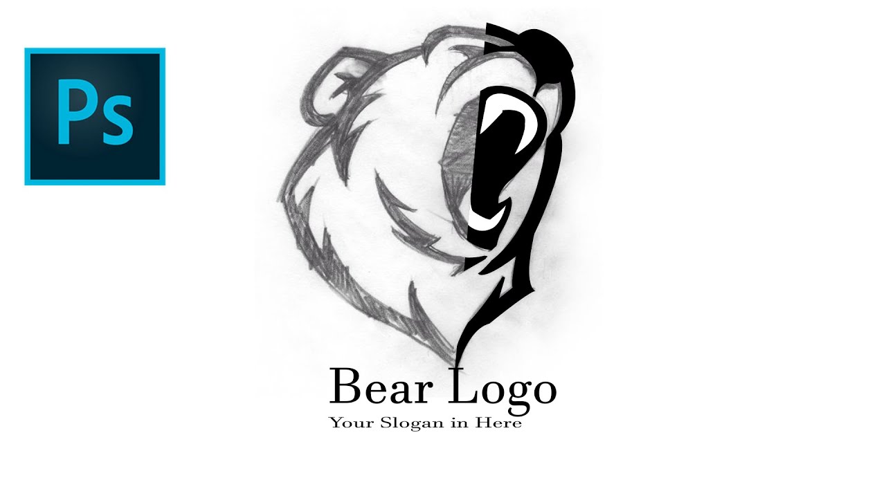 BEAR LOGO DESIGNS IN ADOBE PHOTOSHOP (U'MAR DESIGNS)