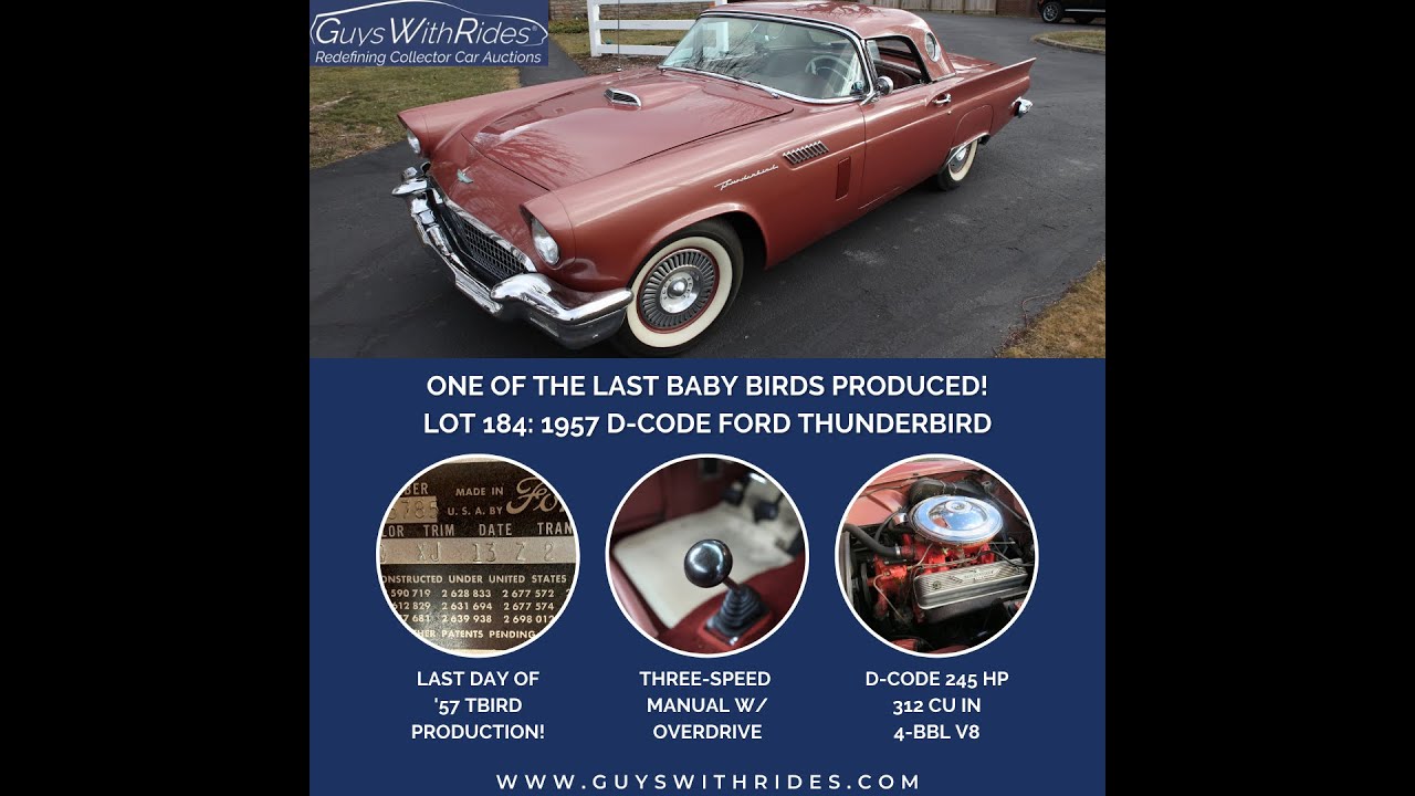1957 Ford Thunderbird D-Code 3-Speed OD Walk-Around, Start-up, and POV Drive