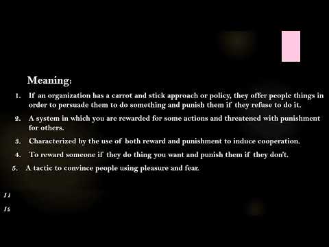 Idiom Carrot and stick Meaning and Example Sen