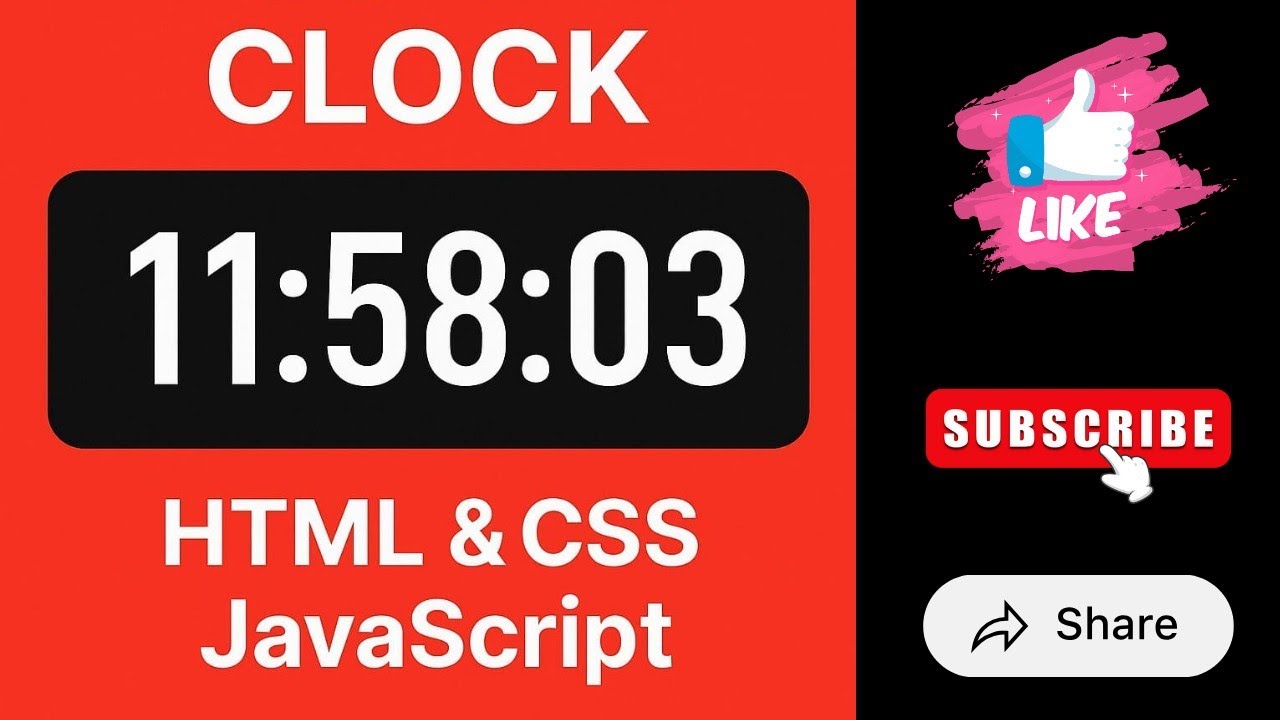 Create a Digital Clock using HTML CSS JavaScript | Beginner Web Development Project