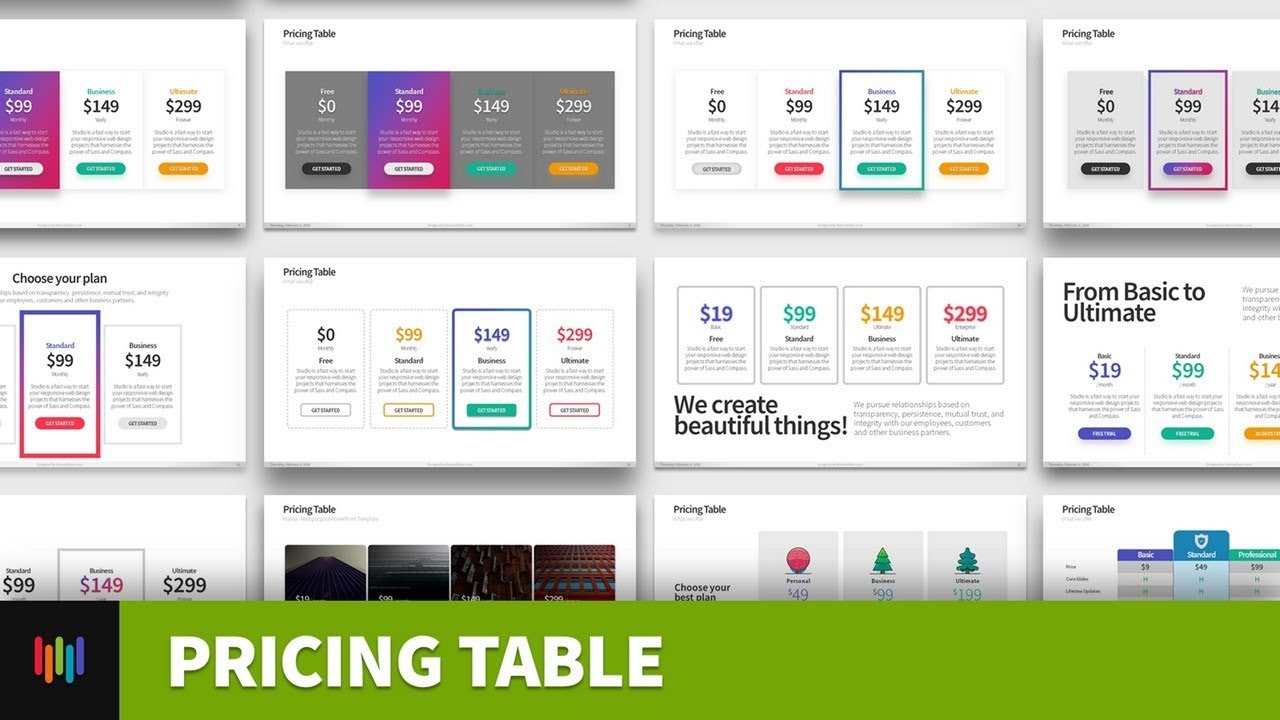 Pricing Table/Features Comparison Table PowerPoint Templates