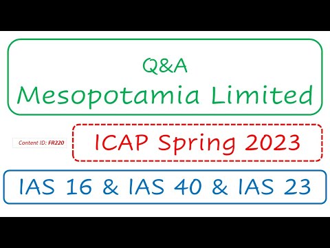 Q&A Mesopotamia Limited (ICAP Spring 2023) | IAS 16 & IAS 40 & IAS 23 (FR220)