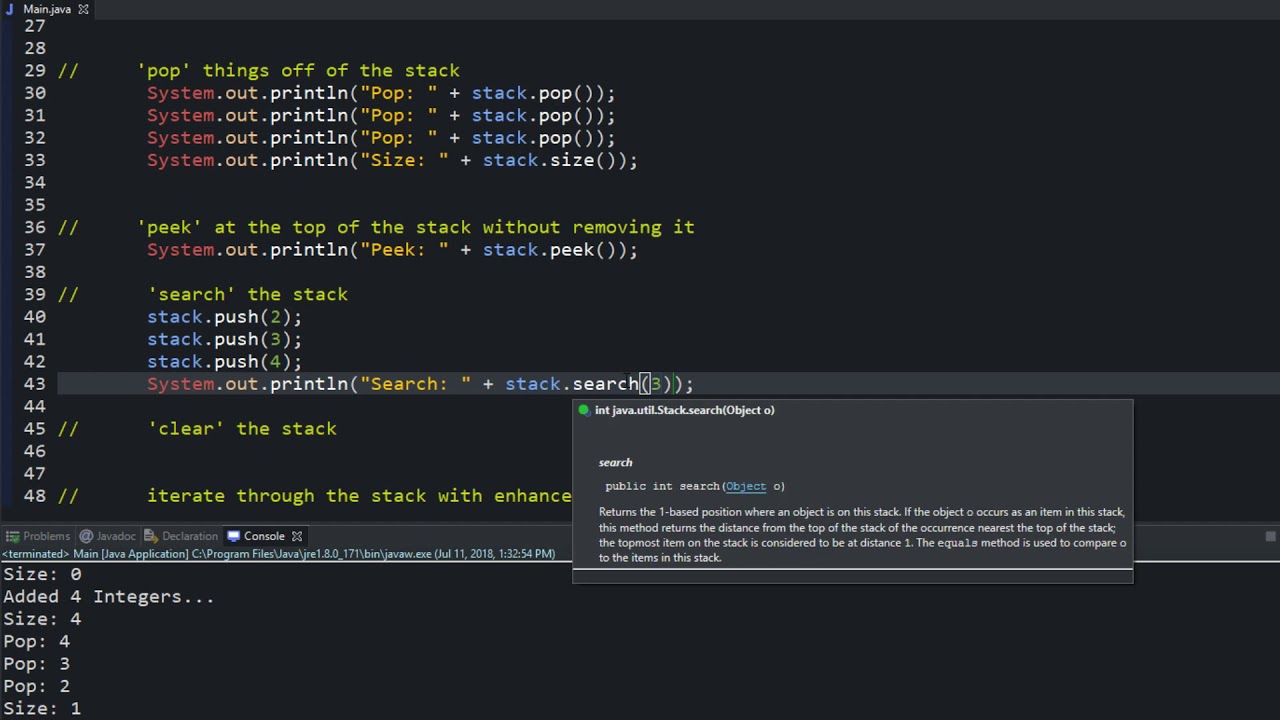 Java Programming Tutorial - 28 - Stack