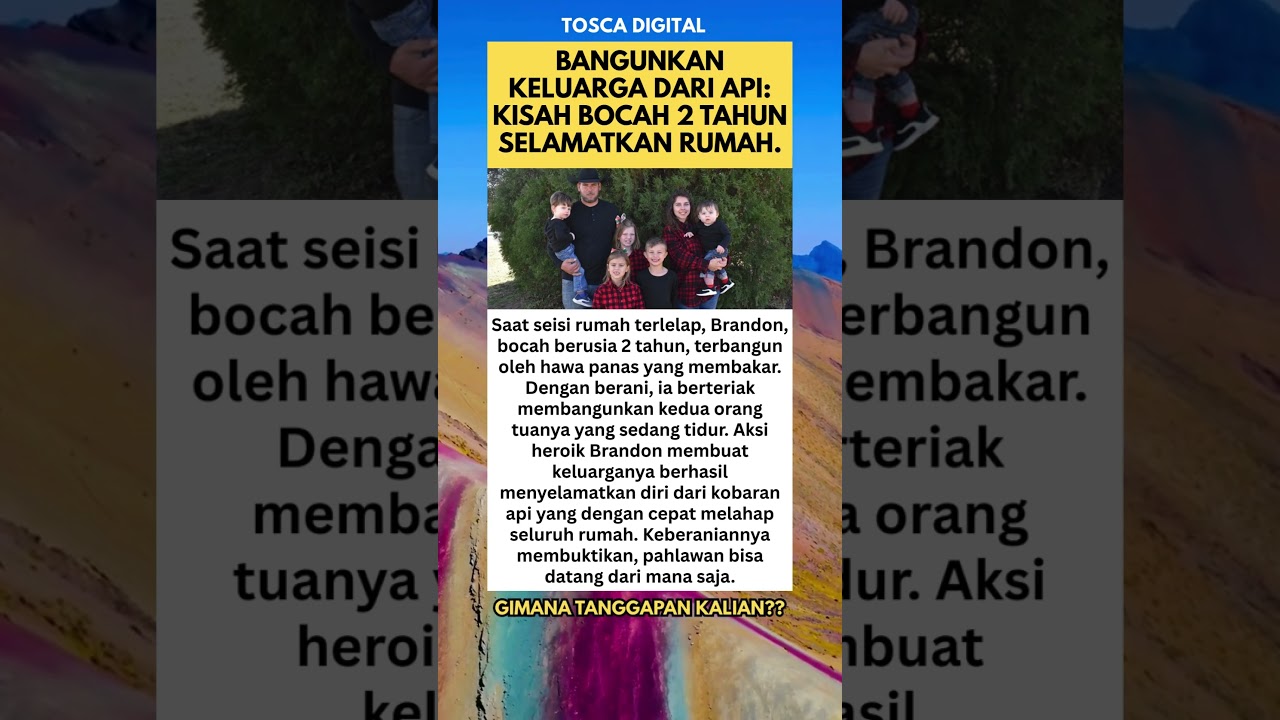 Kisah Heroik Bocah 2 Tahun Selamatkan Keluarganya dari Kebakaran #shorts #inspirasi #kisahnyata