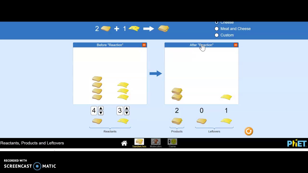 CH Limiting Reactants Lab PhET