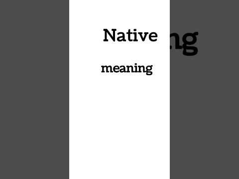 native meaning in hindi