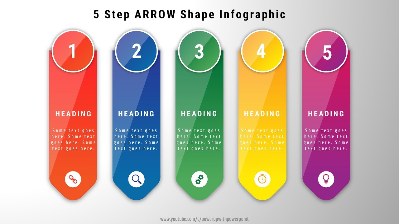 24.Create 5 Step ARROW SHAPE Infographic|Powerpoint Presentation|Graphic Design|Free Template