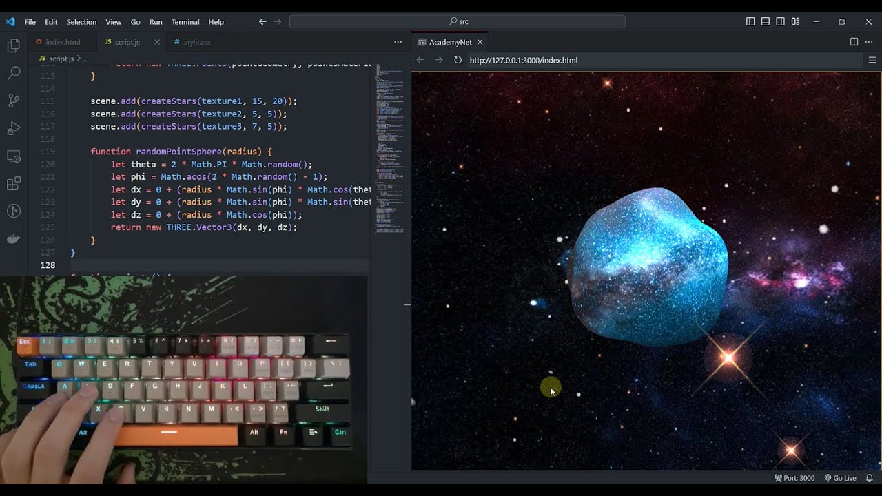 ASMR Programming - Coding Space Globe - Web Development Tutorial
