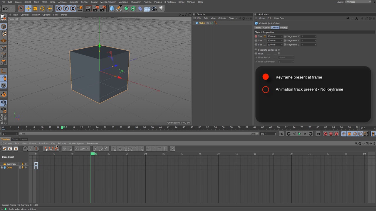 Cinema 4D QuickStart 13 - Animation Dots / Keyframe Buttons