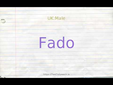 How to pronounce fado