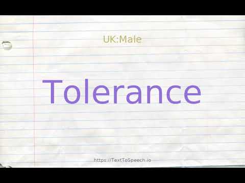 How to pronounce tolerance