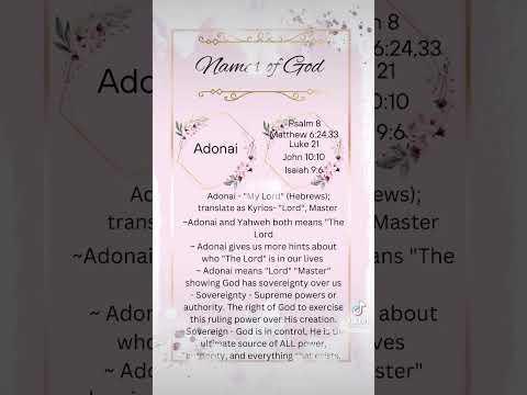 Names of God: Adonai- The Lord, My Lord (part 1) #christian #Adonai #biblestudy #family #short