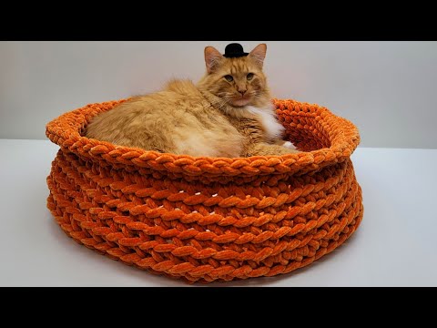 Easy Crochet Cat Bed | Easy Crochet Dog Bed | Bag O Day Crochet Tutorial