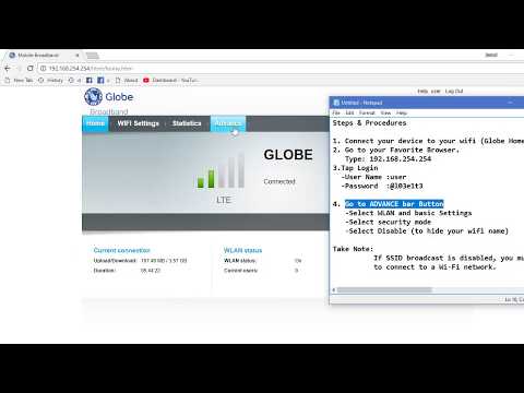 How to hide wifi name/network on Globe Home broadband