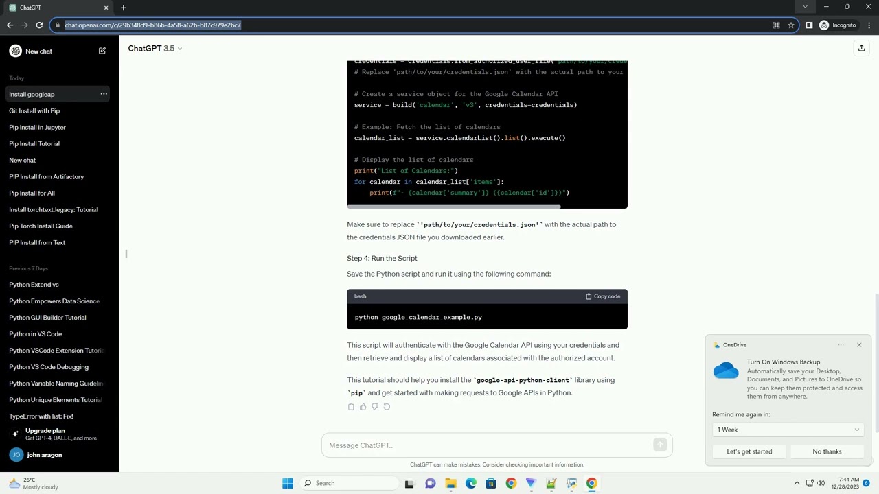 how to pip install googleapiclient