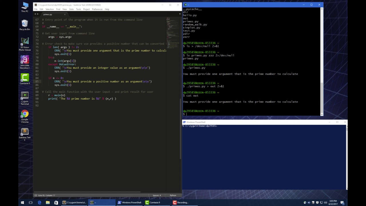Using standard output and standard error in Python