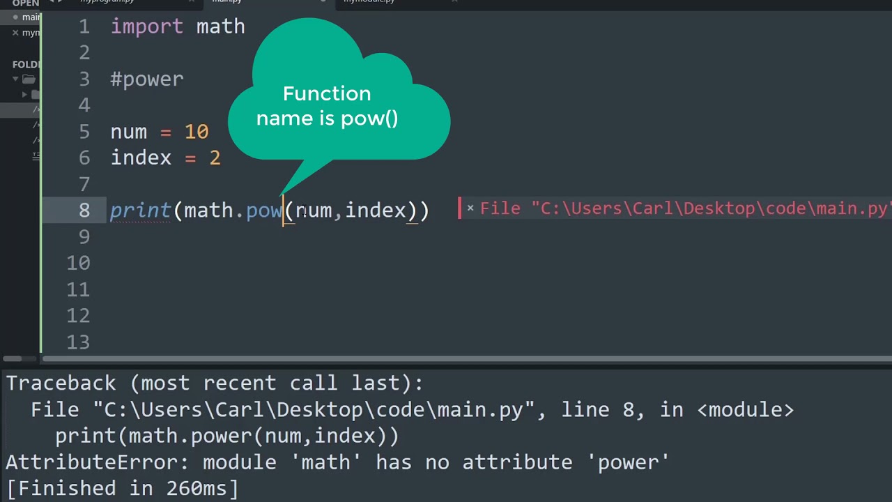 Math Module in Python - usage with Examples