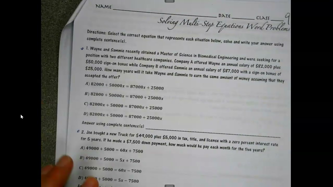 TM -  C2P2 -  Error Analysis and Setting Up Multi Step Word Problems