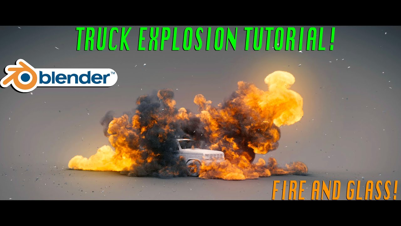 Blender 3d Explosion tutorial: Dynamic truck explosion Ft. KHAOS add-on