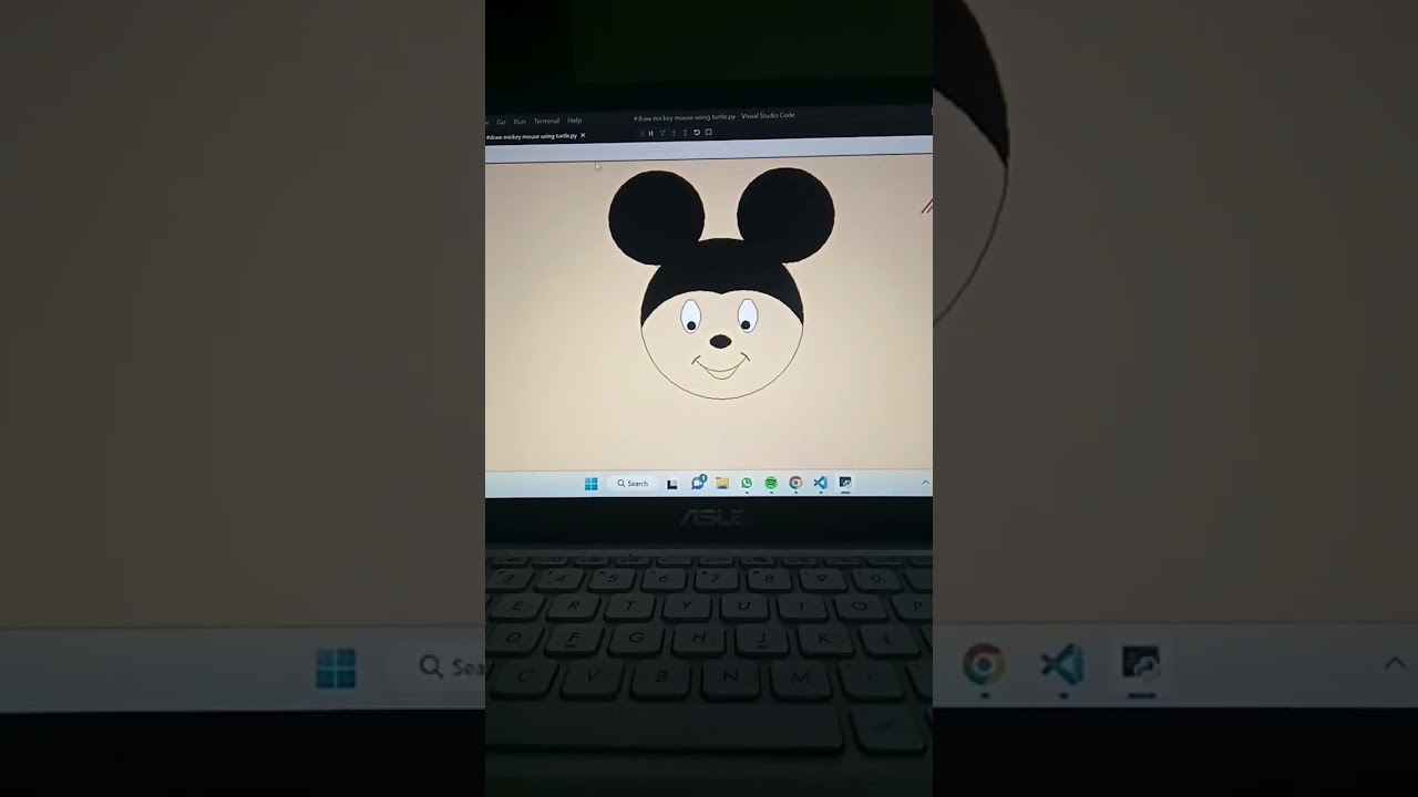 Draw Mickey mouse with Python Turtle #python #youtubeshort #youtube #viral #mickeymouse